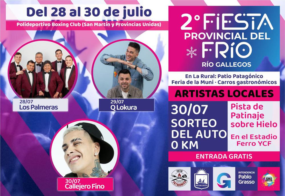Río Gallegos: Arranca la Fiesta Provincial del Frío con "Los Palmeras"